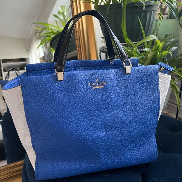 Bags | Kate Spade Blue And White Purse | Poshmark